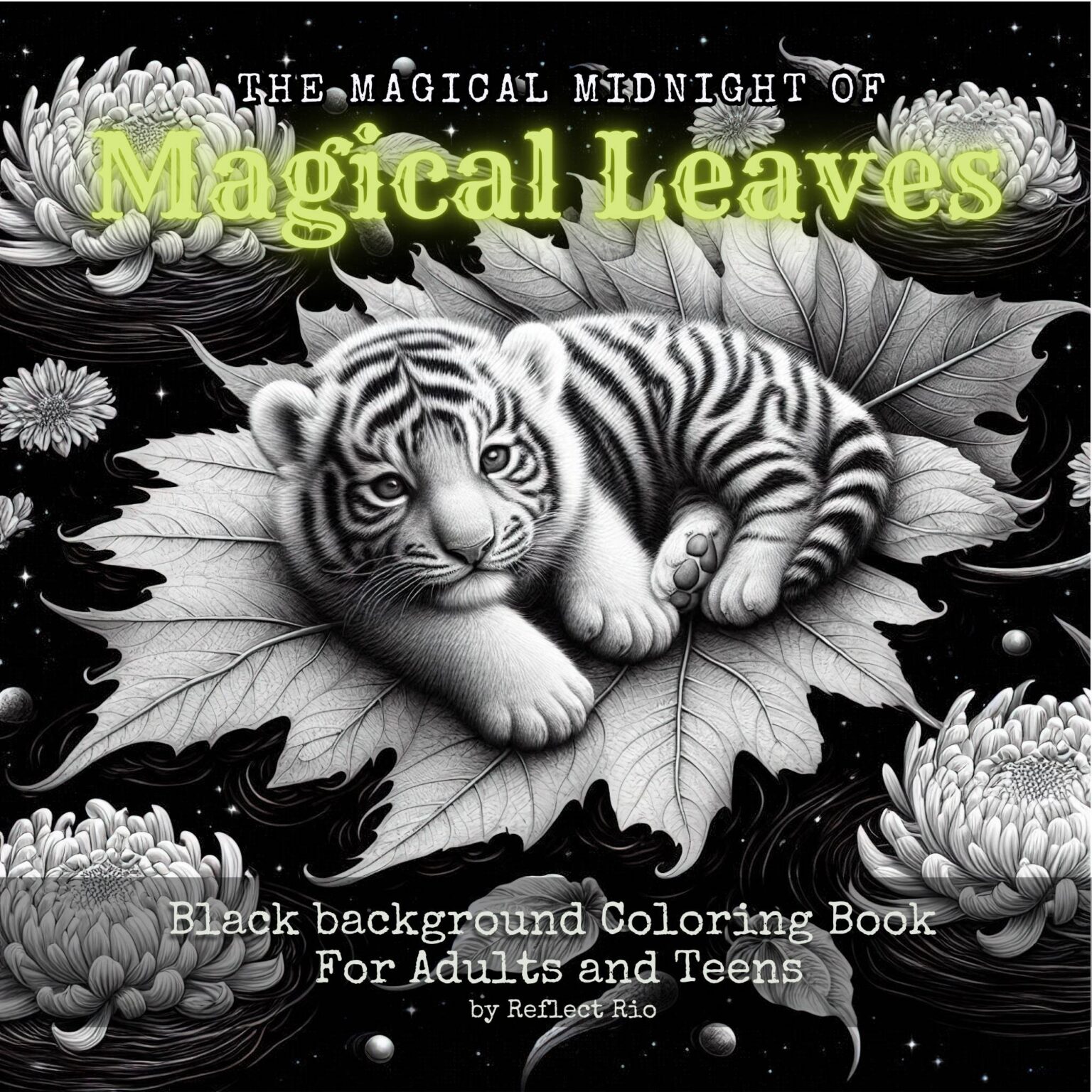 Magical Midnight of Magical Leaves Printable Coloring Pages for Adults ...