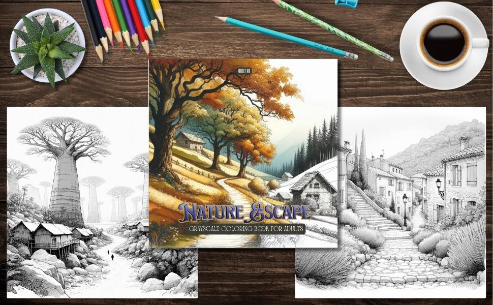 Nature Escape – Printable Coloring Pages for Adults (Digital PDF ...